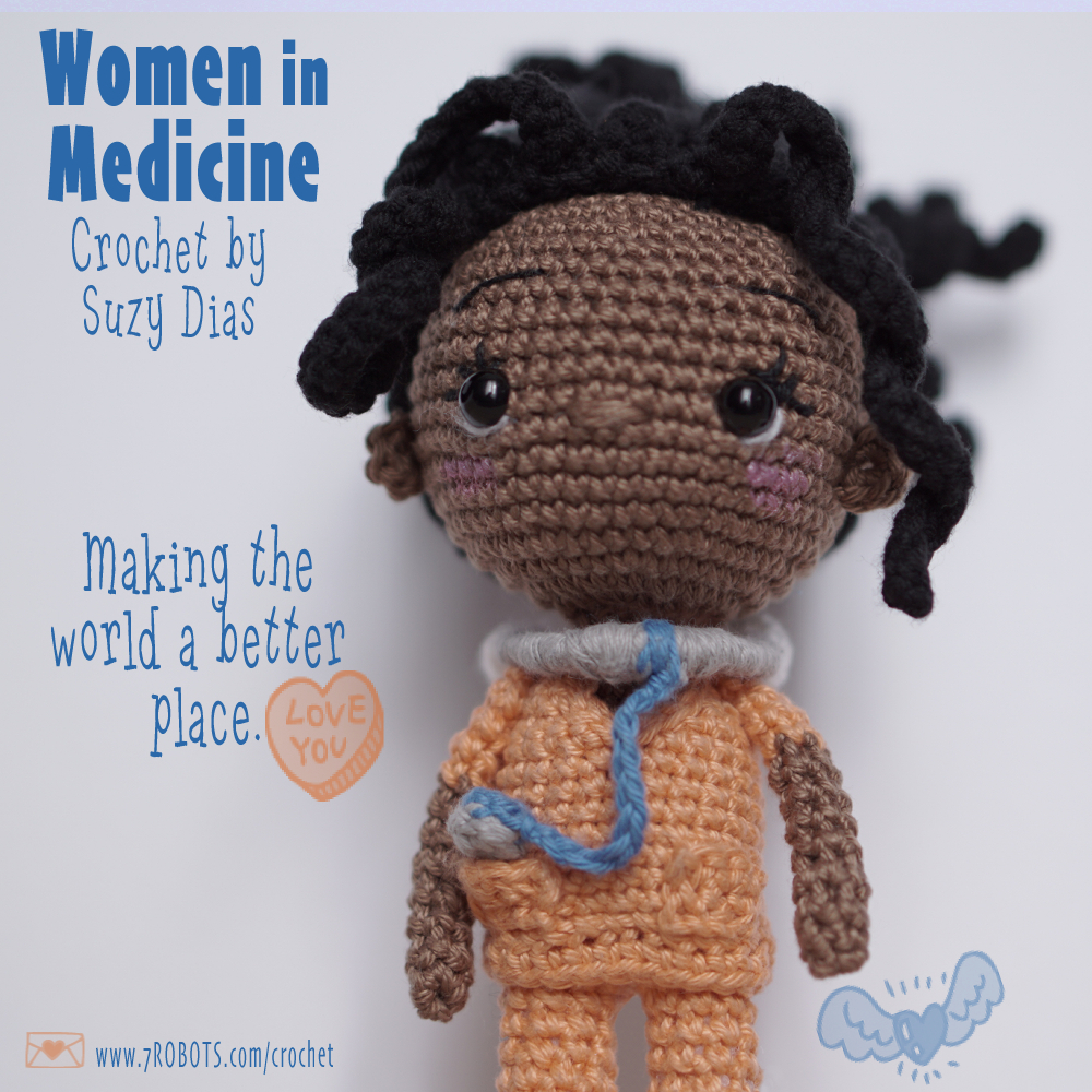 Crochet Nurse / Doctor with Stethoscope by Suzy Dias